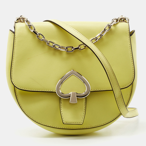 kate spade | Bags | Kate Spade Yellow Leather Robyn Saddle Crossbody ...